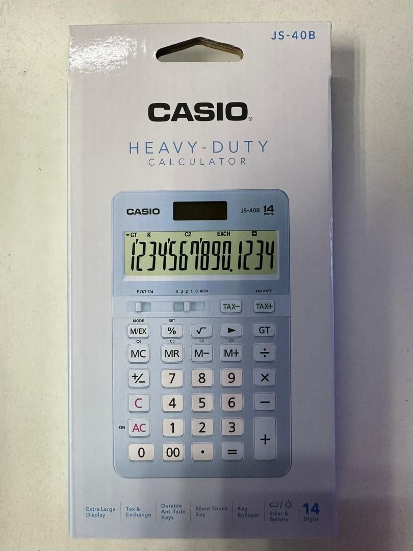 Casio 實用計算器 纖巧桌上型JS-40B, 預購 - Carousell