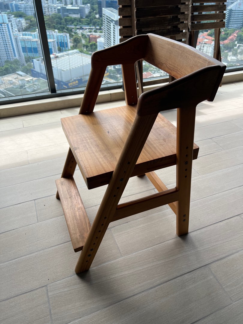 Children friendly adjustable wooden study chair, Babies & Kids, Baby ...