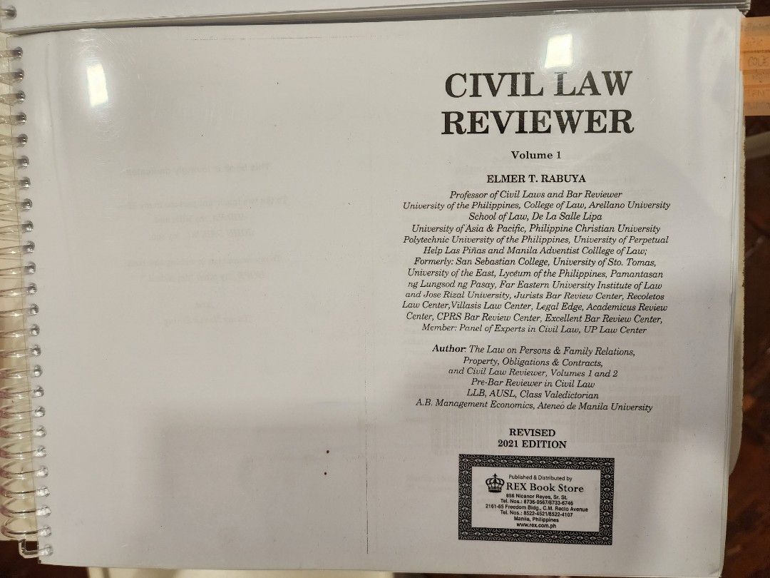 Civil law reviewer Rabuya, Hobbies & Toys, Books & Magazines, Textbooks ...