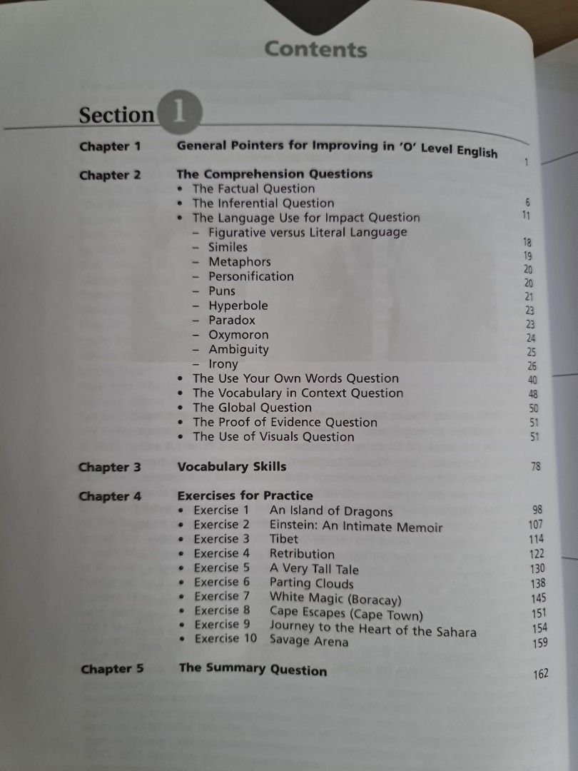 Distinction in English 'O' level Comprehension, Hobbies & Toys, Books ...