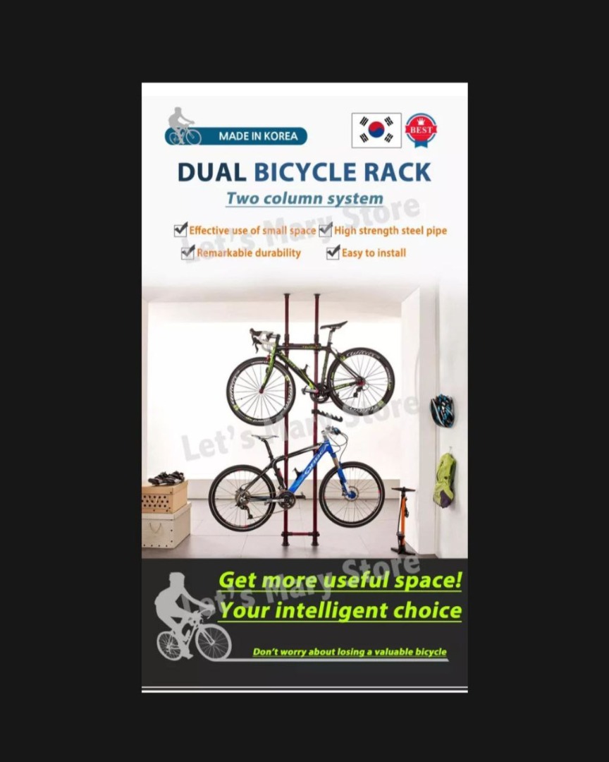 Dual Bicycle Rack / Made in Korea / Standing rack holder (ceiling up to ...