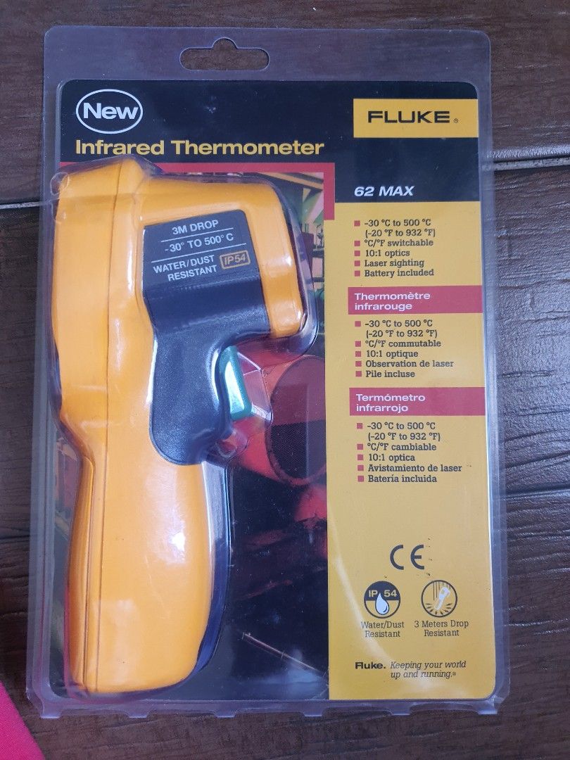 Fluke Infrared Thermometer 62 MAX, Health & Nutrition, Thermometers on ...