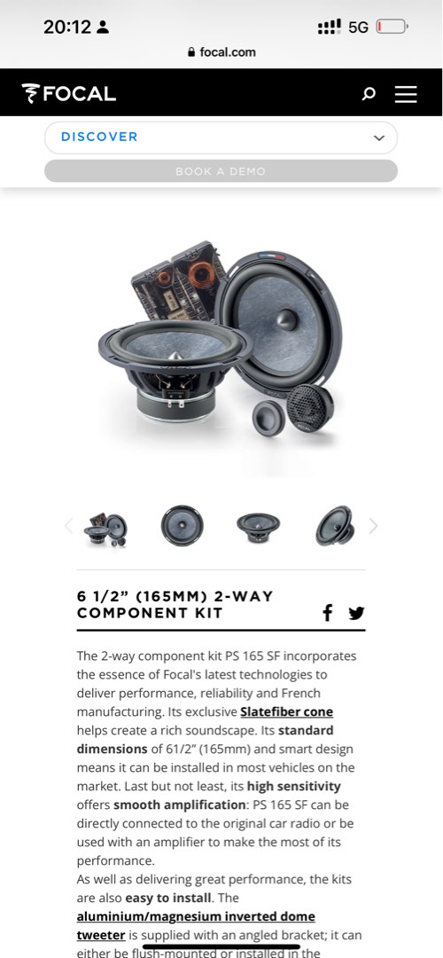 Focal kit PS 165 SF two way speakers, Audio, Soundbars, Speakers & Amplifiers on Carousell