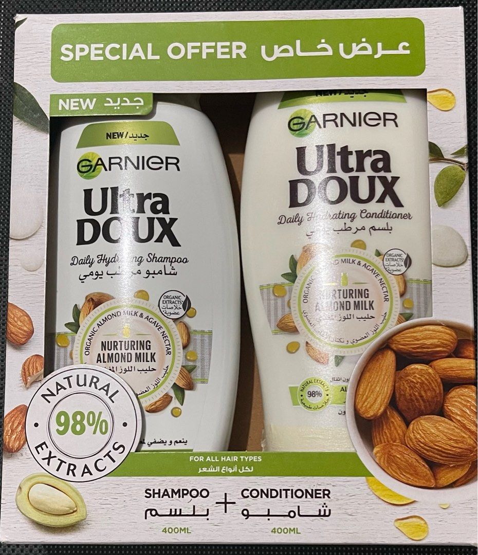Garnier Ultra Doux Shampoo and Conditioner Set, Beauty & Personal Care ...