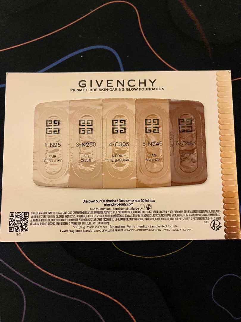 Givenchy Prisme Libre Skin-Caring Glow Foundation sample, Beauty ...