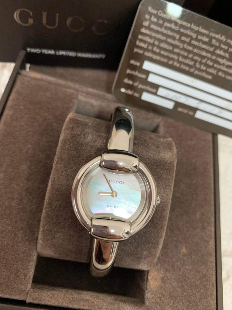 Gucci two tone bangle watch, Luxury, Watches on Carousell