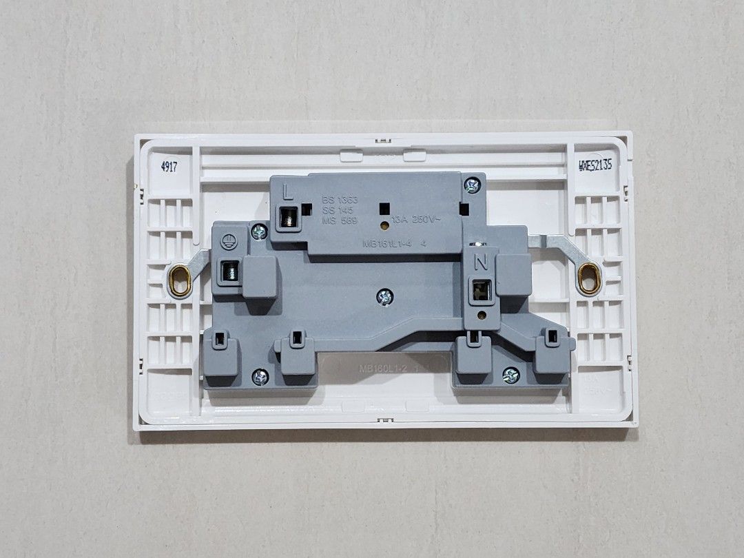 Hager Double socket 13A, TV & Home Appliances, Electrical, Adaptors ...