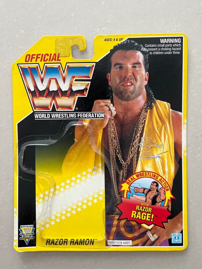 Hasbro WWF Series #07 Yellow Card Razor Ramon card back (no figure ...