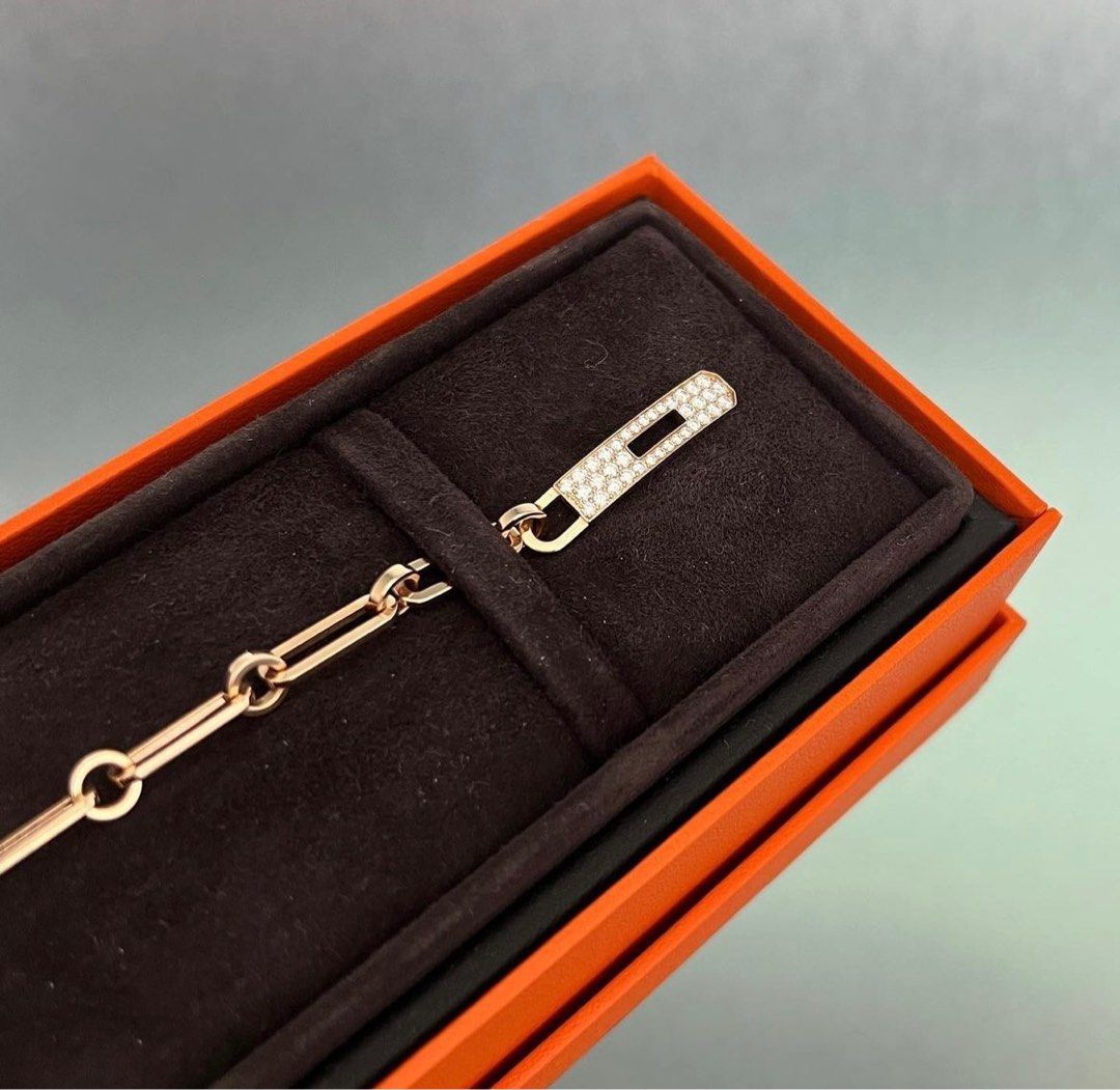 Hermes Kelly Chaine Bracelet Rose Gold/Diamonds, Luxury, Accessories on ...