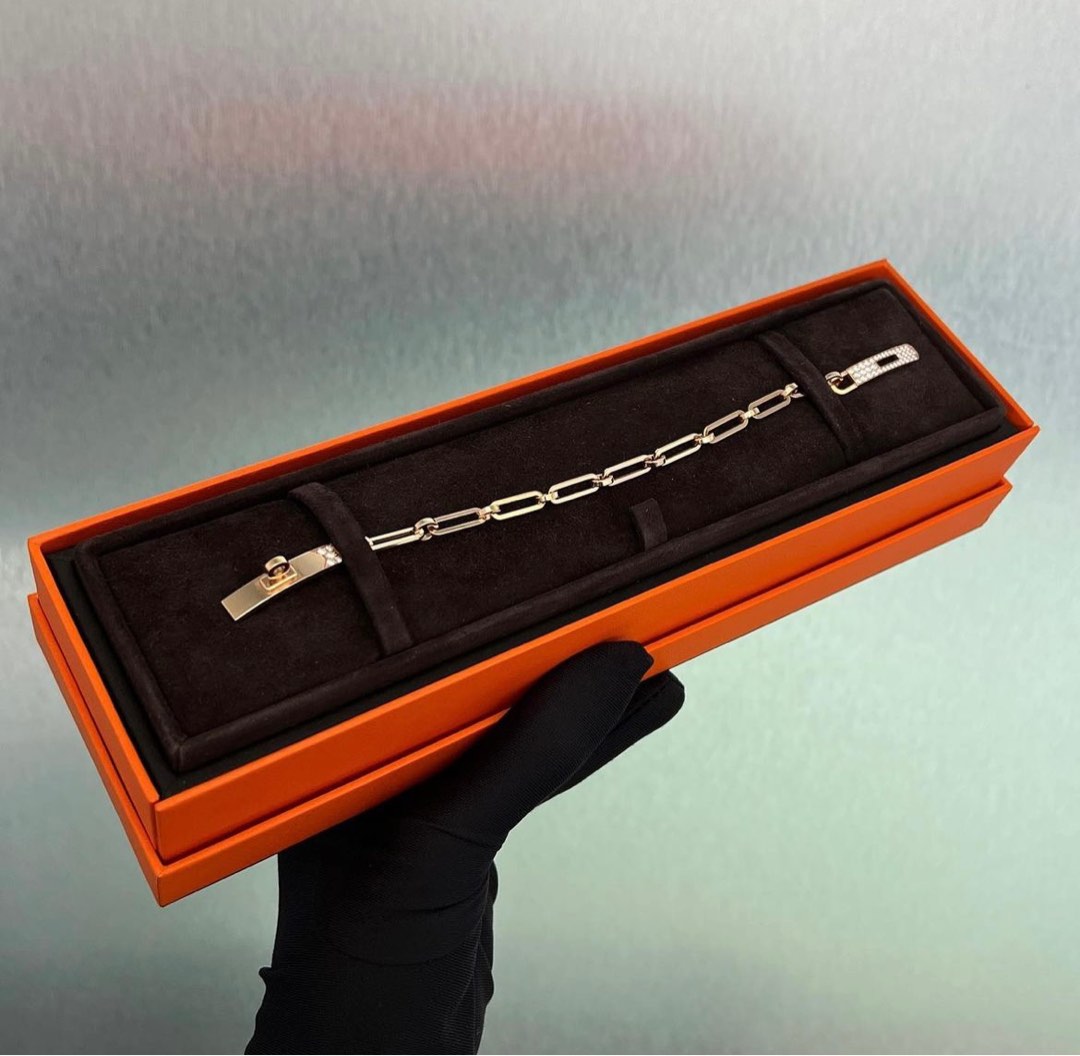 Hermes Kelly Chaine Bracelet Rose Gold/Diamonds, Luxury, Accessories on ...