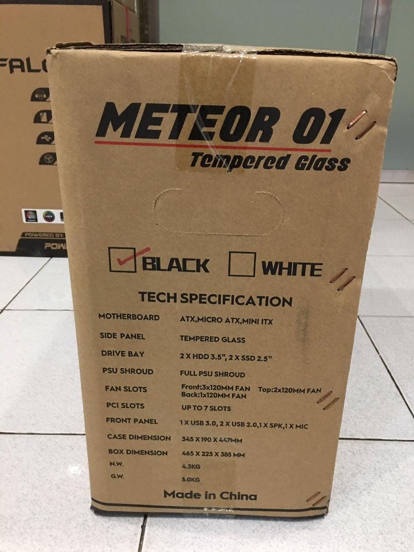 Inplay Meteor 01 ATX MicroATX Mini ITX Tempered Glass PC Case Black ...