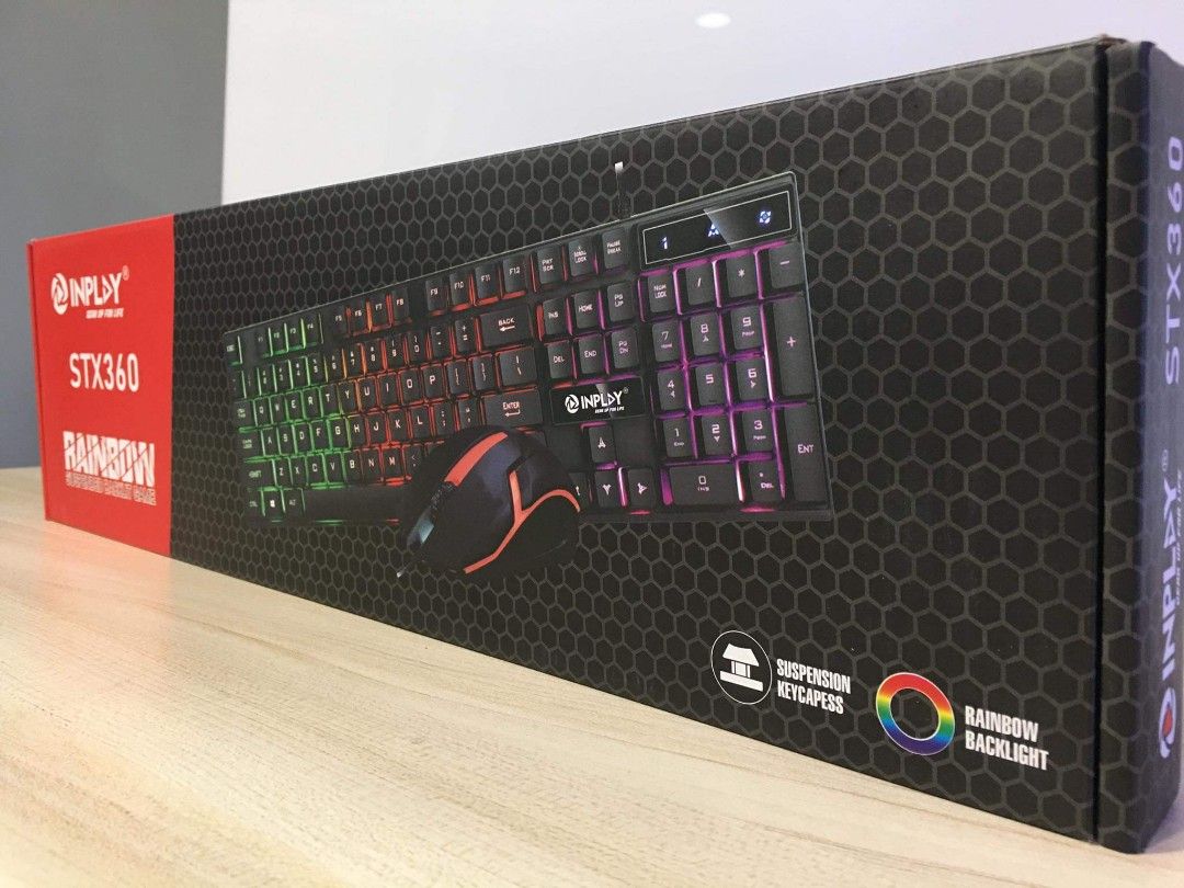 Inplay STX360 Rainbow Backlight Keyboard and Mouse Combo Black ...