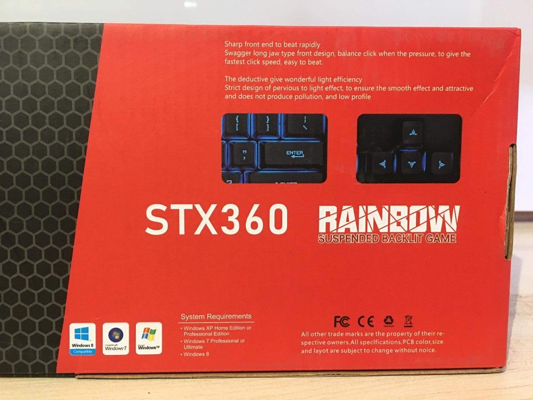 Inplay STX360 Rainbow Backlight Keyboard and Mouse Combo Black ...