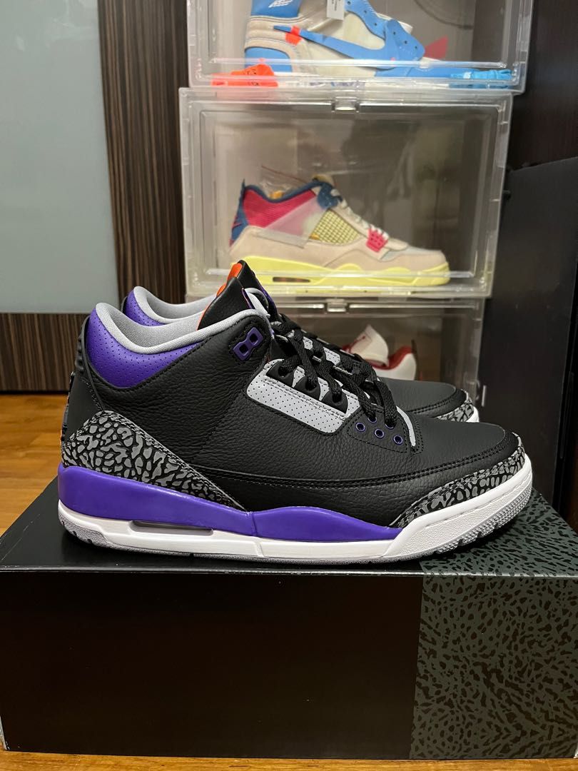 Jordan 3 court purple, Men's Fashion, Footwear, Sneakers on Carousell