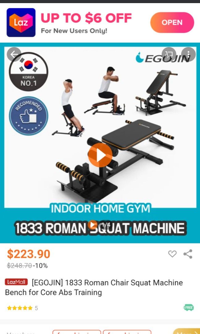 Reduced price - Korean home gym, exercise bench, Sports Equipment ...