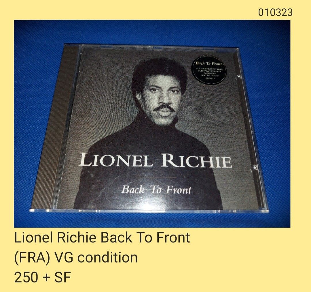 Lionel Richie Back To Front CD (unsealed), Hobbies & Toys, Music ...