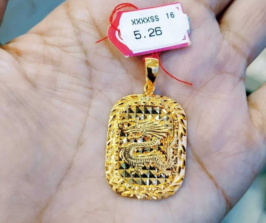 Liontin emas 70 naga kotak, Barang Mewah, Aksesoris di Carousell