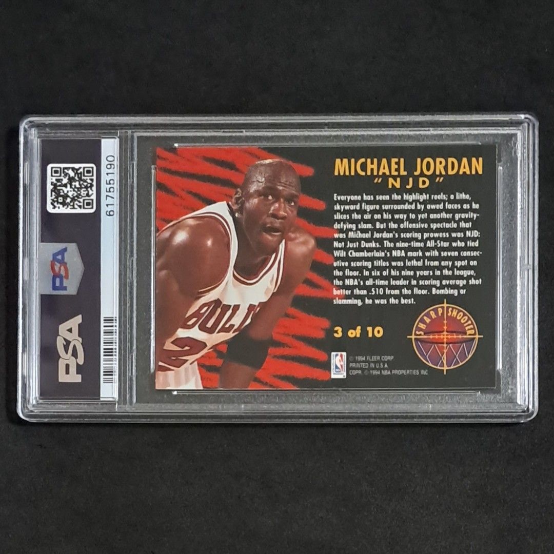 Michael Jordan Fleer 1993-94 Sharpshooter 3 of 10 PSA9 NBA Cards ...