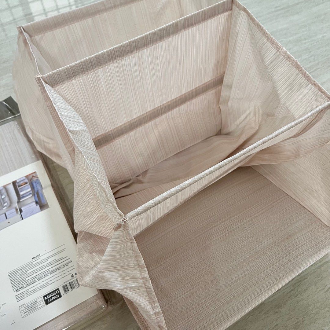 Miniso Wardrobe Organiser Storage Box Closet Organiser Pink, Furniture ...
