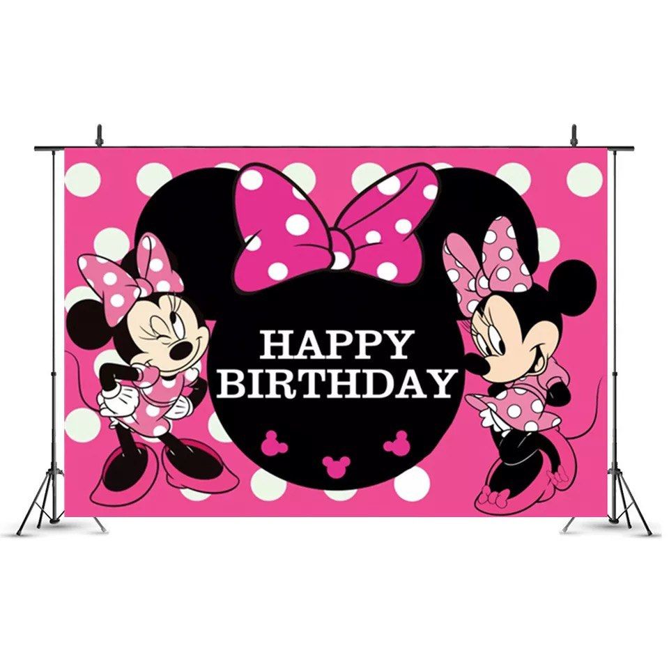 Minnie Mouse party supplies - birthday banner backdrop/ party deco ...