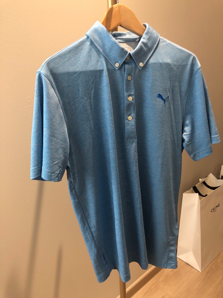 New Puma blue collared shirt, Men's Fashion, Tops & Sets, Tshirts ...