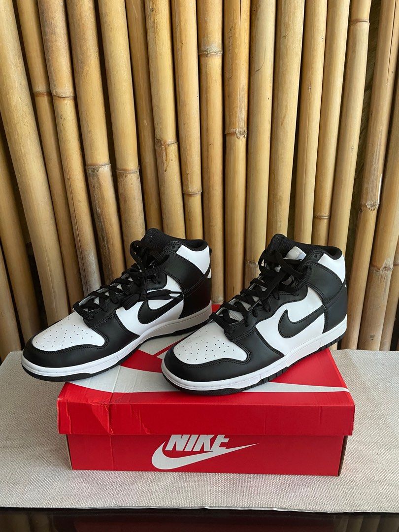 Nike Dunk Hi Retro Pandas, Men's Fashion, Footwear, Sneakers on Carousell