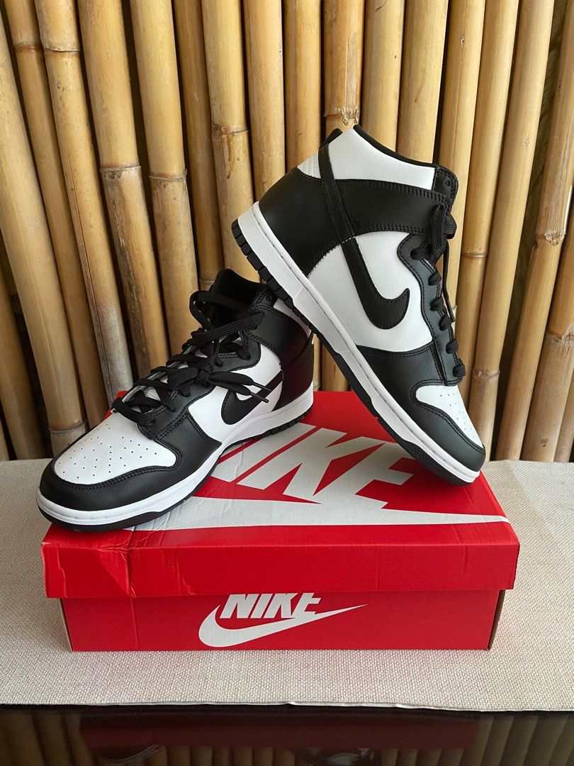 Nike Dunk Hi Retro Pandas, Men's Fashion, Footwear, Sneakers on Carousell