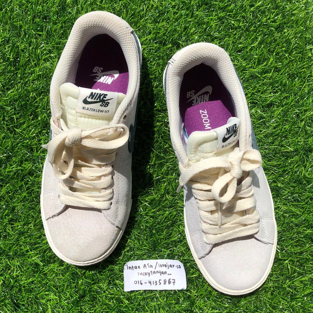 Nike SB Zoom Blazer Low White Deep Jungle, Women's Fashion, Footwear ...