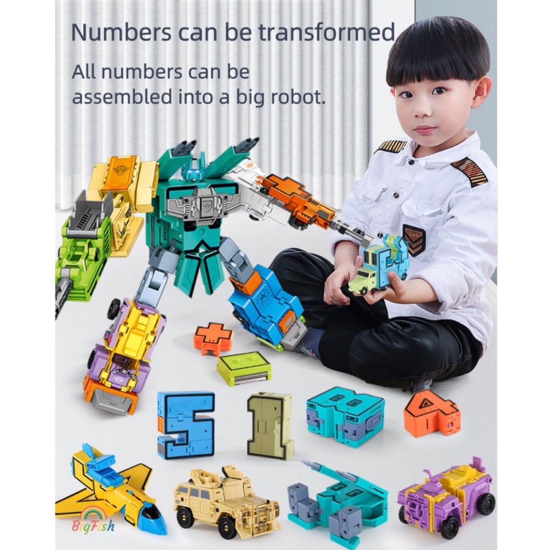 Numbers Transformer Robot, Hobbies & Toys, Toys & Games on Carousell