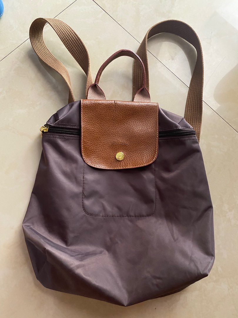 Original Longchamp Backpack Darkbrown, Luxury, Bags & Wallets on Carousell
