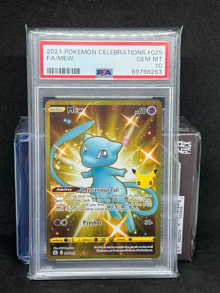 PSA10 SHINY MEW GOLD SECRET RARE CELEBRATIONS 25TH ANNIVESARY POKEMON ...