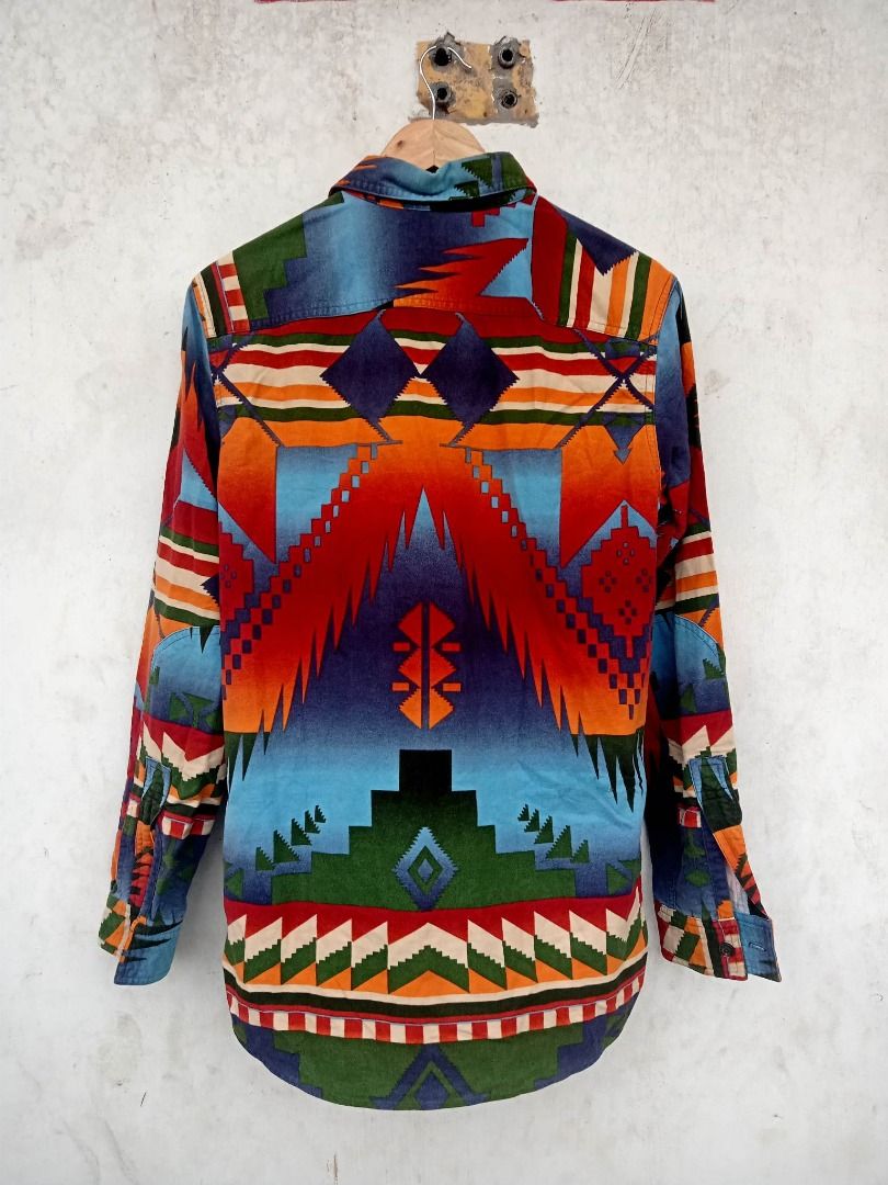 RALPH LAUREN AZTEC SOUTHWESTERN SHIRT, Men's Fashion, Tops & Sets, Formal Shirts on Carousell