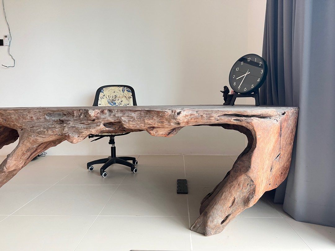 Rare Solid Merbau Wood Table Desk, Furniture & Home Living, Furniture ...