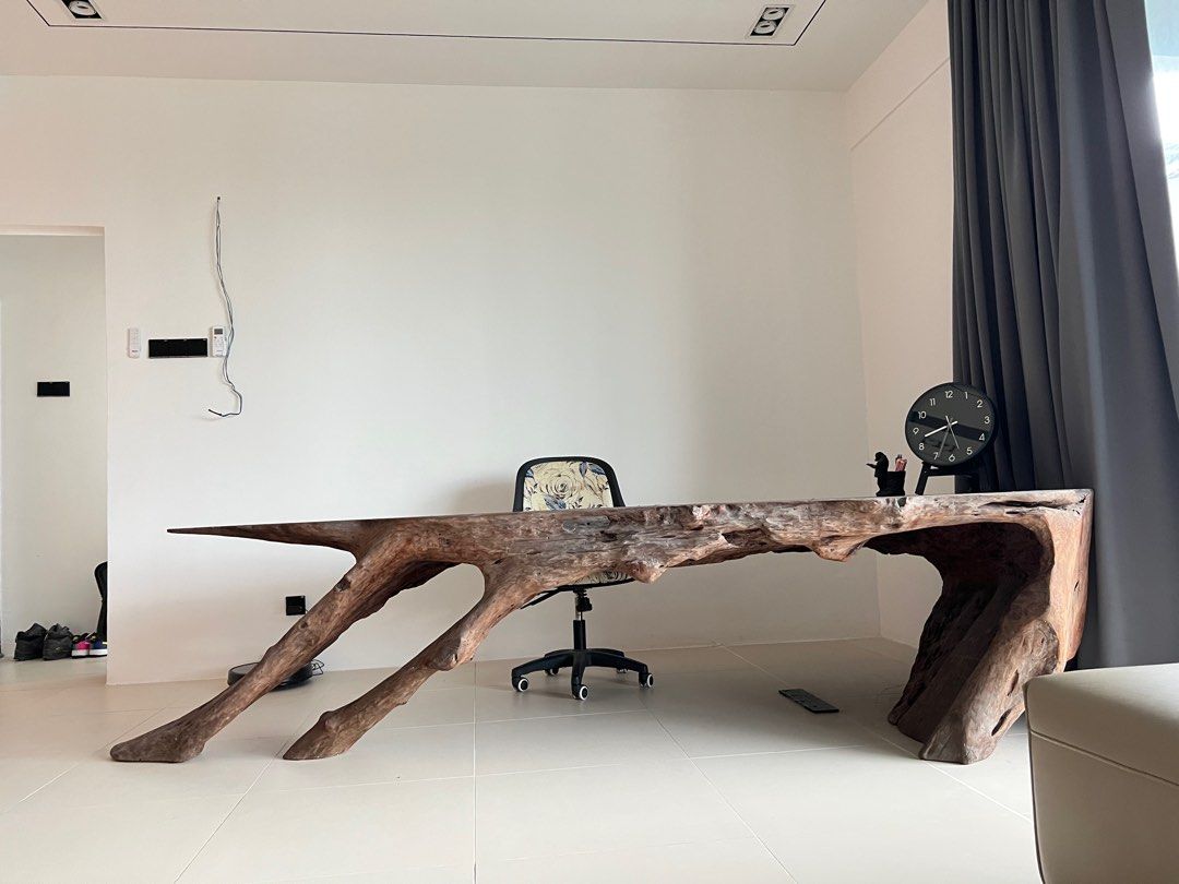Rare Solid Merbau Wood Table Desk, Furniture & Home Living, Furniture ...