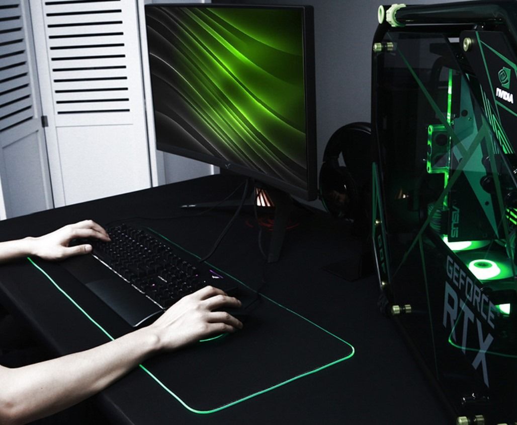 SG STOCK Rubber Large RGB Luminous Mouse Pad Creative Non-Slip Desktop ...