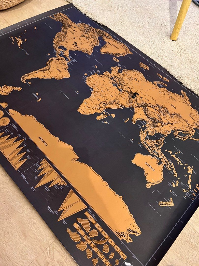 Scratch Map, Furniture & Home Living, Home Decor, Wall Decor on Carousell