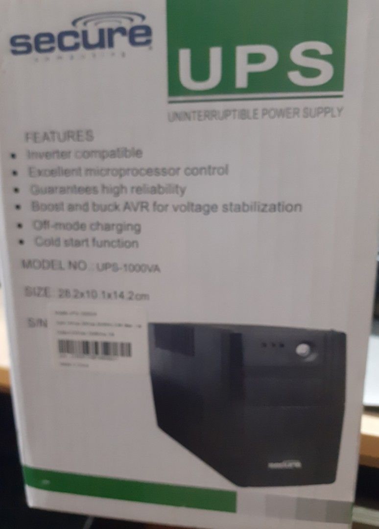 SECURE UPS 1000VA, Computers & Tech, Desktops on Carousell