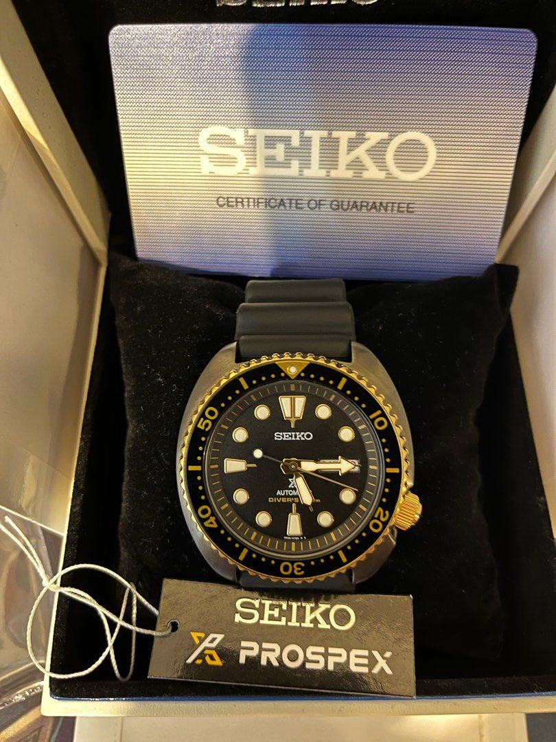 Seiko Prospex Black Gold Turtle Special Edition, Men's Fashion, Watches ...