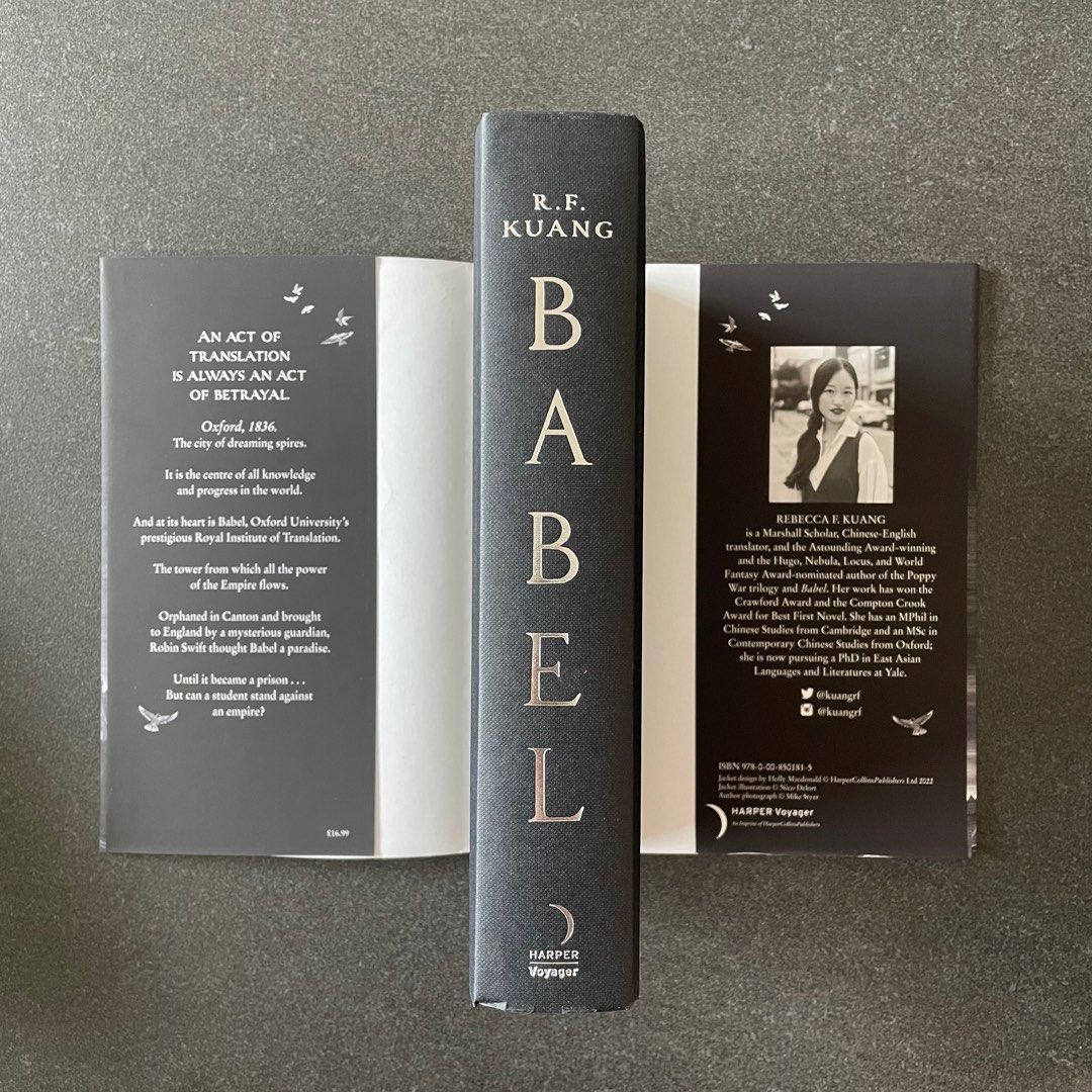 Signed Waterstones Babel by R.F. Kuang with black sprayed edges ...