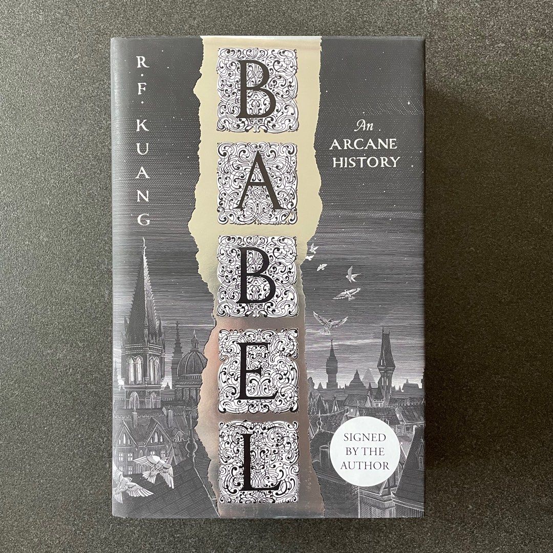 Signed Waterstones Babel by R.F. Kuang with black sprayed edges ...