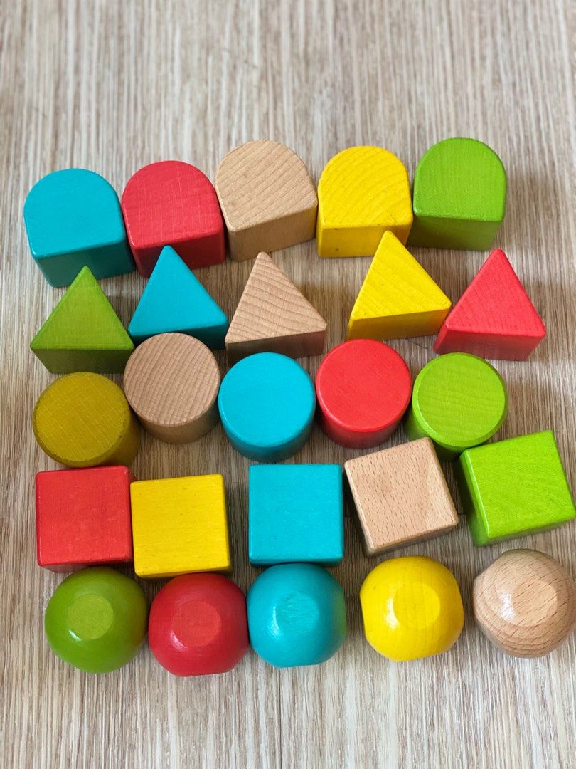 Solid Wooden Shapes Puzzle, Babies & Kids, Infant Playtime on Carousell