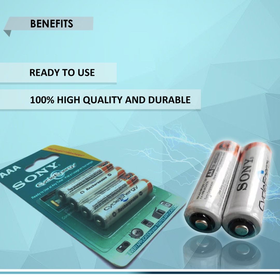 SONY AAA (4-PCS/1-PAD ) Triple A Rechargeable Battery, Cycle Energy, NH ...