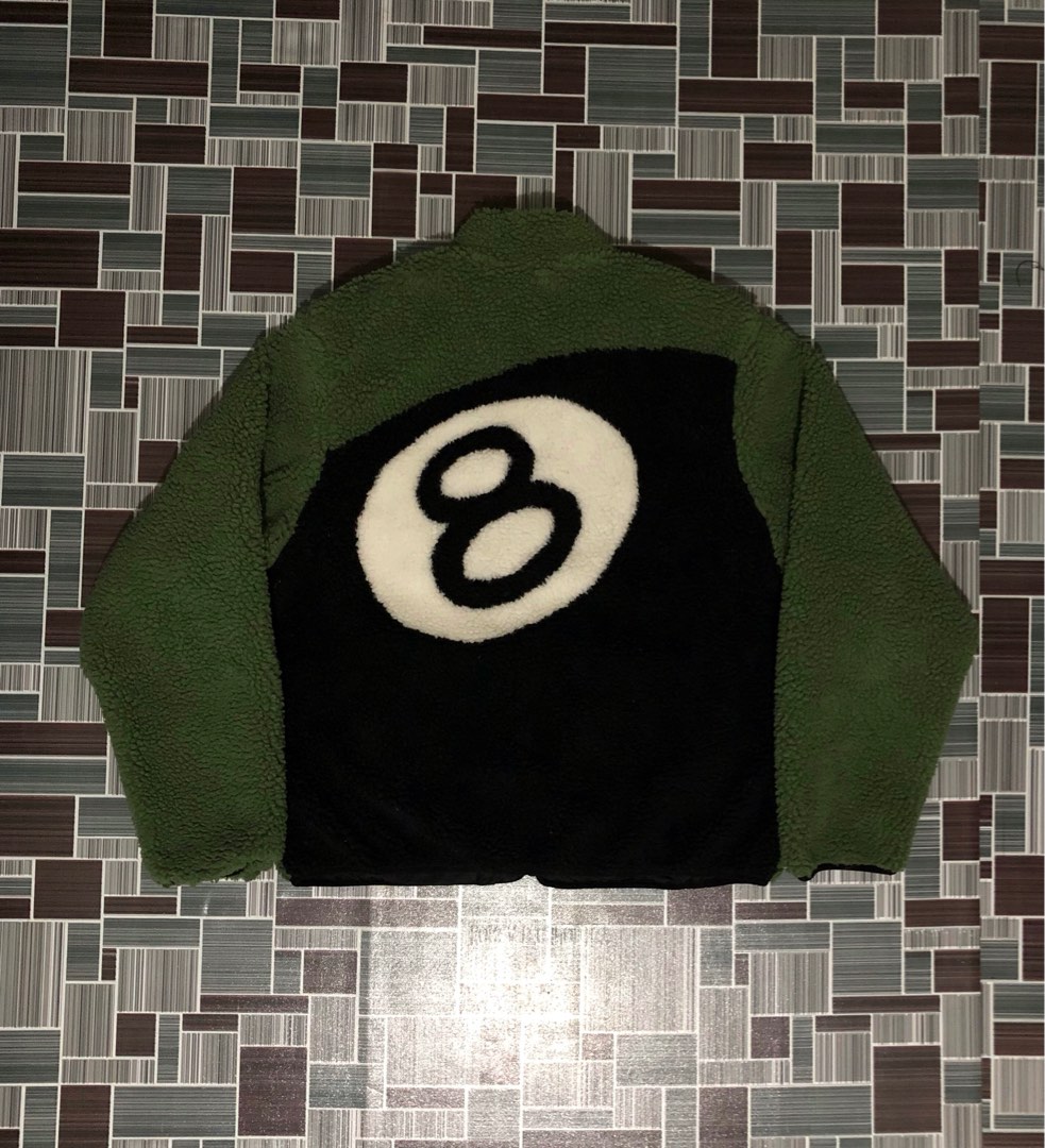Stussy 8 Ball Sherpa Fleece Jacket, Men's Fashion, Coats, Jackets and Outerwear on Carousell