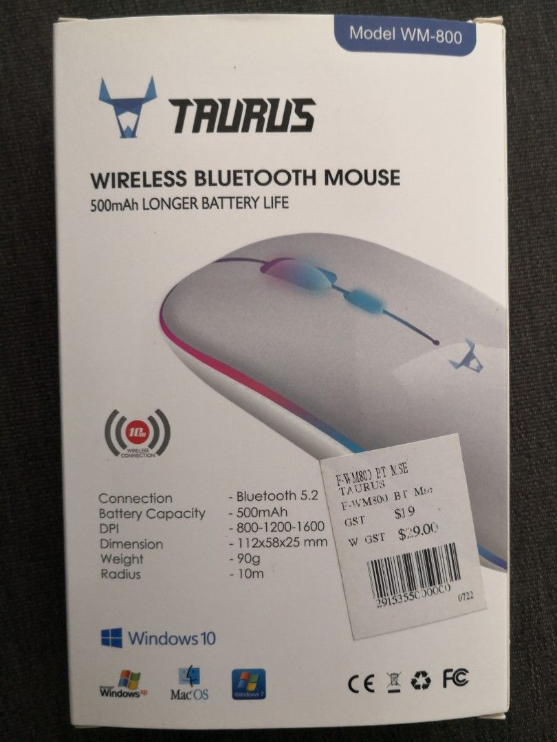 Taurus Wireless Bluetooth Mouse WM-800, Computers & Tech, Parts & Accessories, Mouse & Mousepads ...