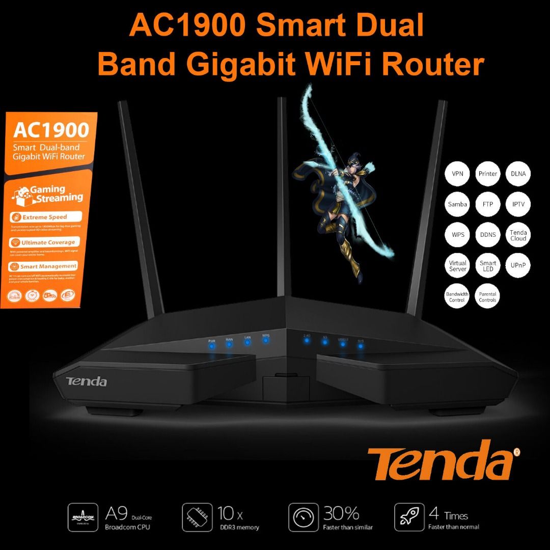 Tenda AC1900 Router Custom ASUS RT-AC68U Firmware MAXIS TM UNIFI TIME ...