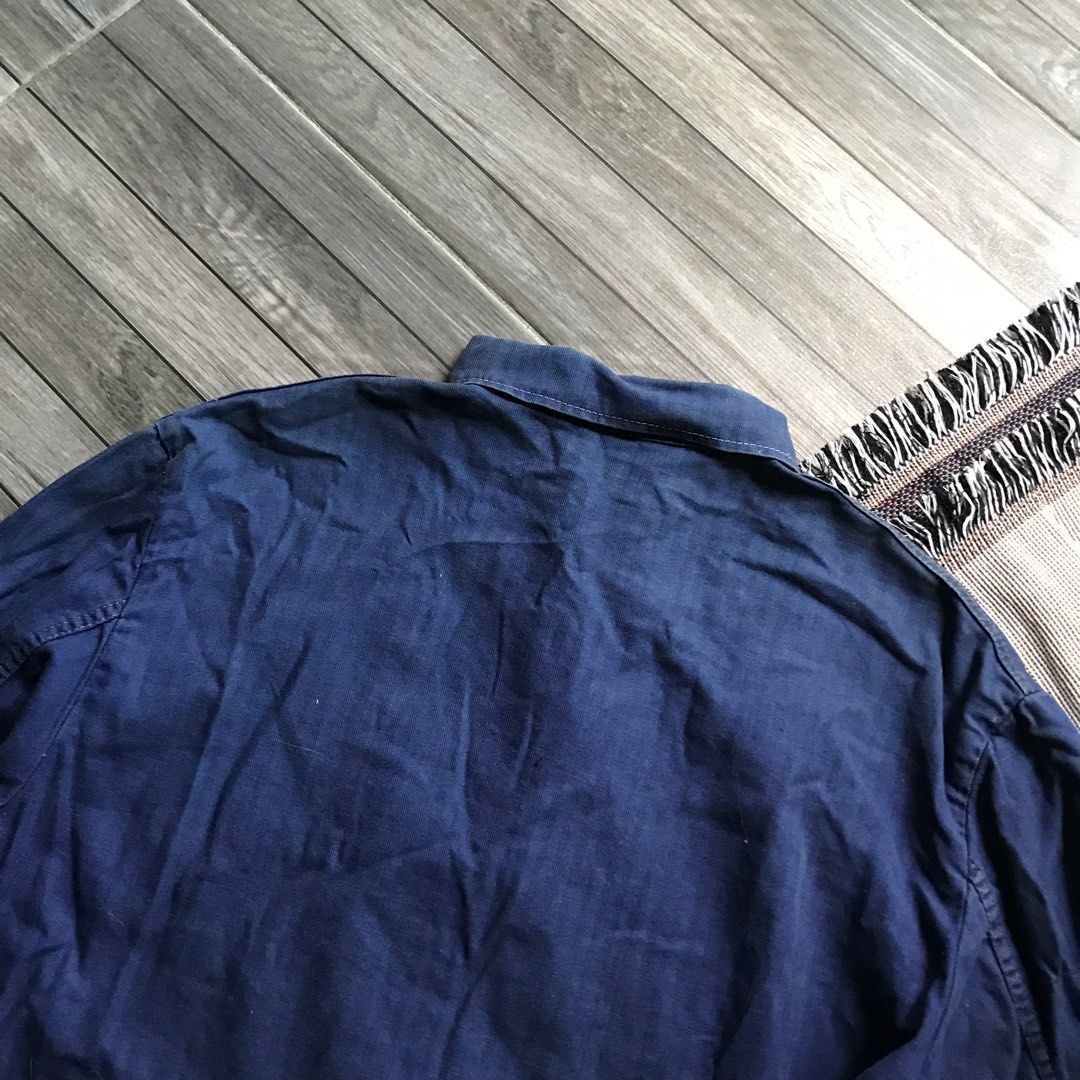 VINTAGE FRENCH WORK SHIRT HBT, Men's Fashion, Coats, Jackets and Outerwear on Carousell
