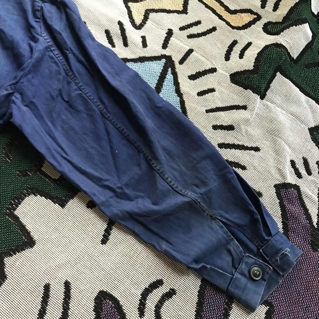 VINTAGE FRENCH WORK SHIRT HBT, Men's Fashion, Coats, Jackets and Outerwear on Carousell