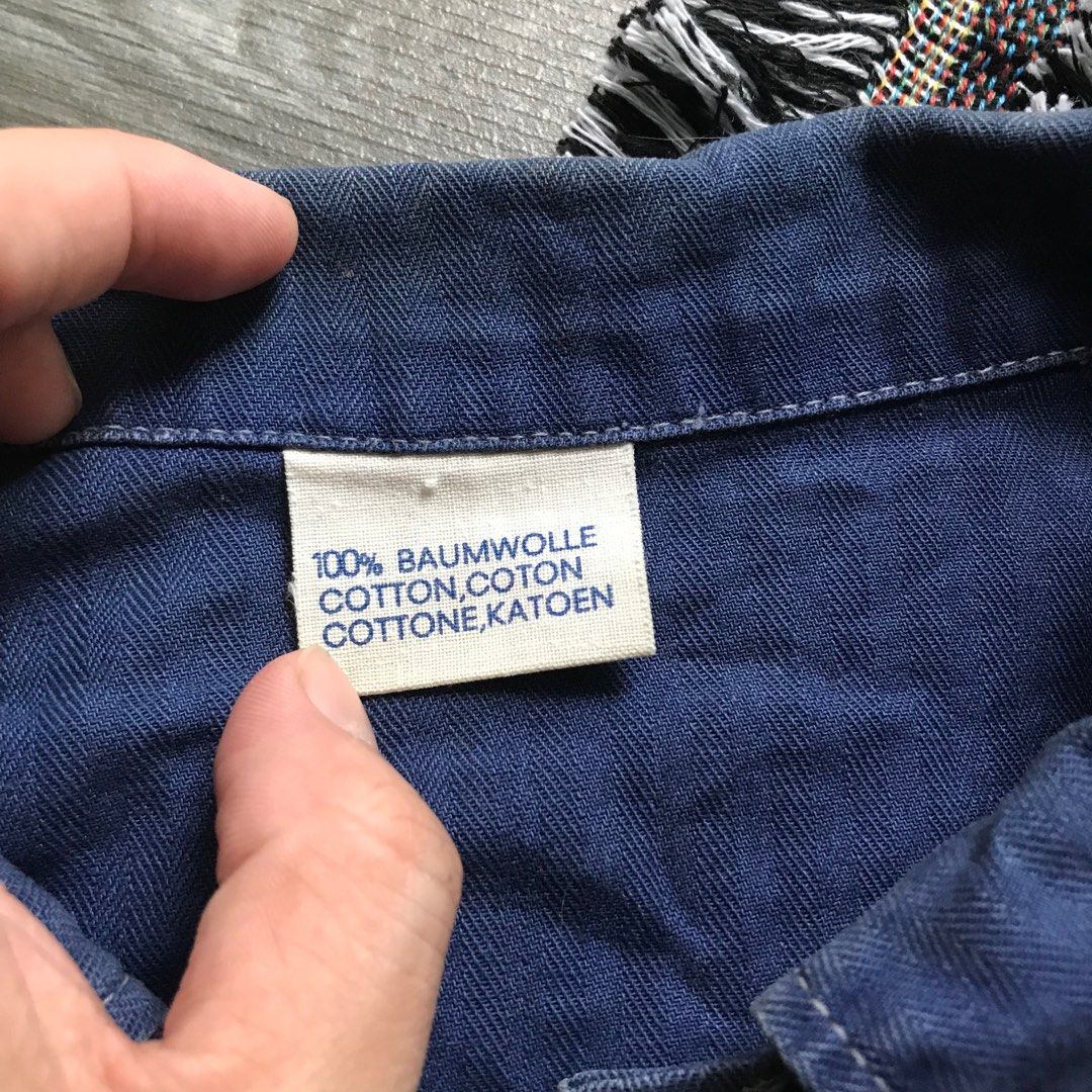 VINTAGE FRENCH WORK SHIRT HBT, Men's Fashion, Coats, Jackets and Outerwear on Carousell