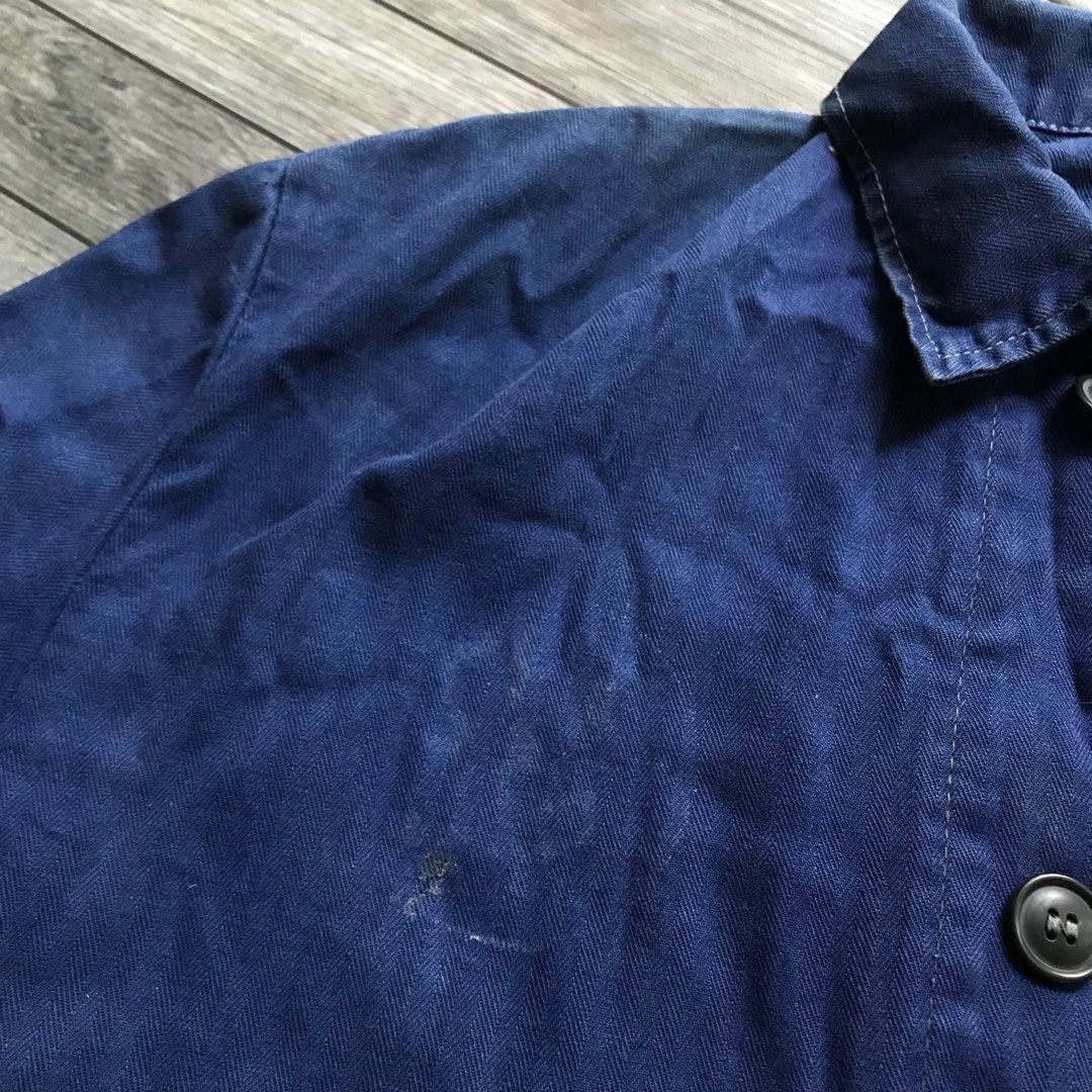 VINTAGE FRENCH WORK SHIRT HBT, Men's Fashion, Coats, Jackets and Outerwear on Carousell