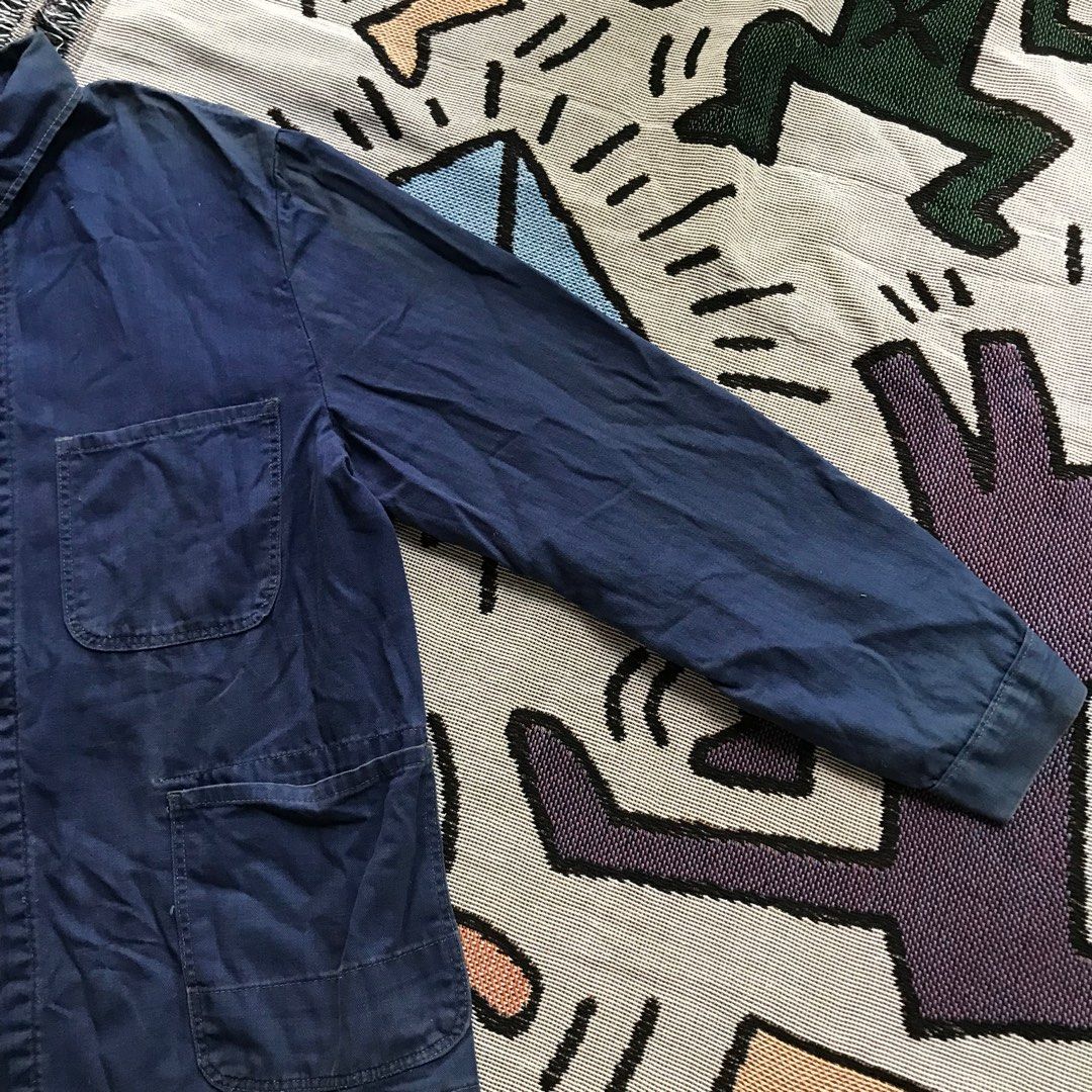 VINTAGE FRENCH WORK SHIRT HBT, Men's Fashion, Coats, Jackets and Outerwear on Carousell